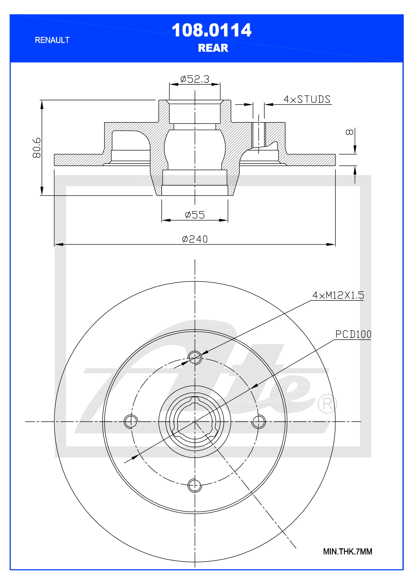 Brake Disc - 108.0114 (Ate) | Top-Rated Vehicle Accessories at ...