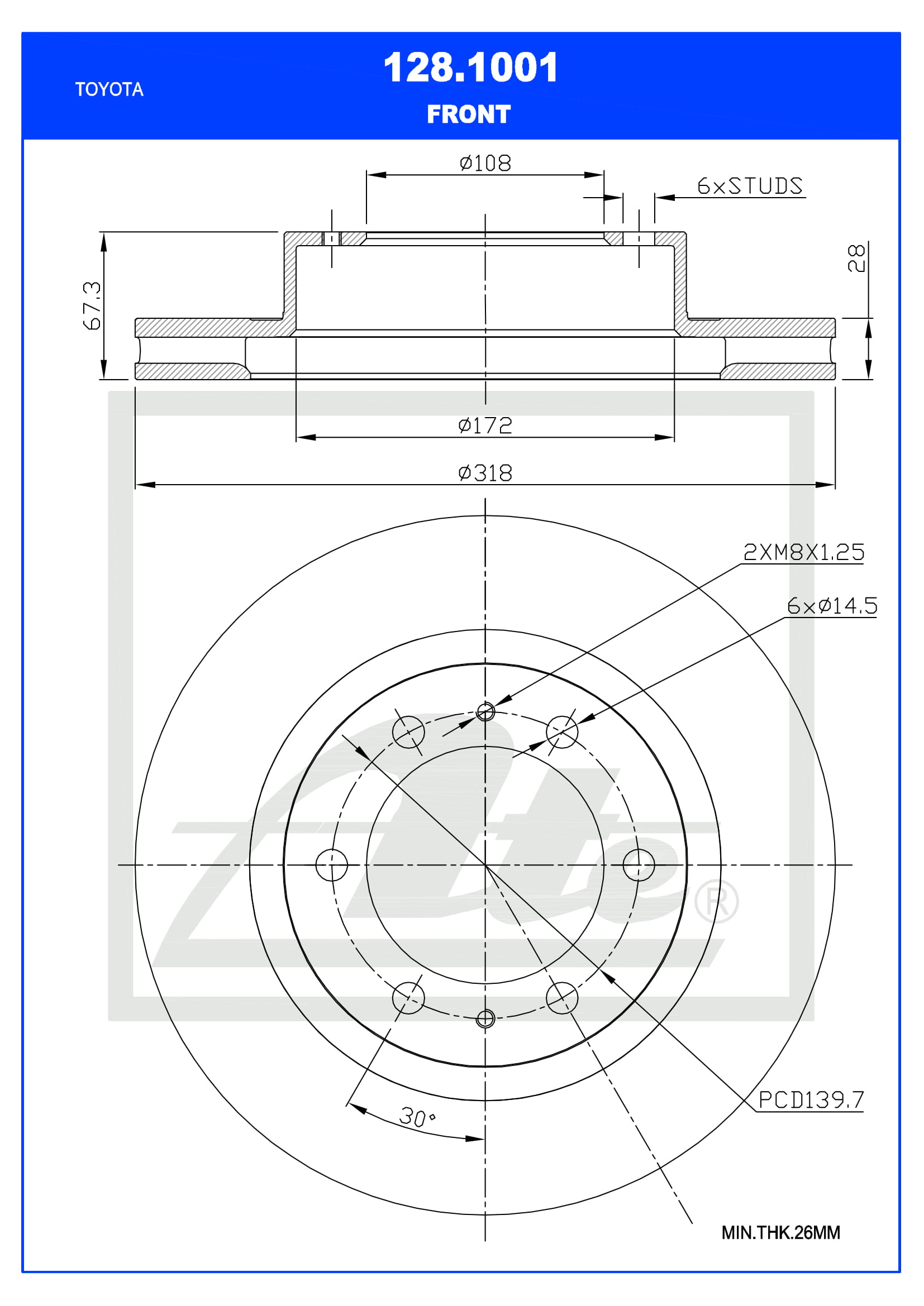 Brake Disc - 128.1001 (Ate) | Top-Rated Vehicle Accessories at ...